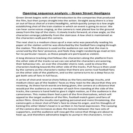 anaylsis of Green Street | PPT