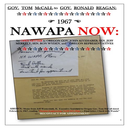GOV REAGAN & GOV. McCALL -- NAWAPA NOW !! 1967 | PDF
