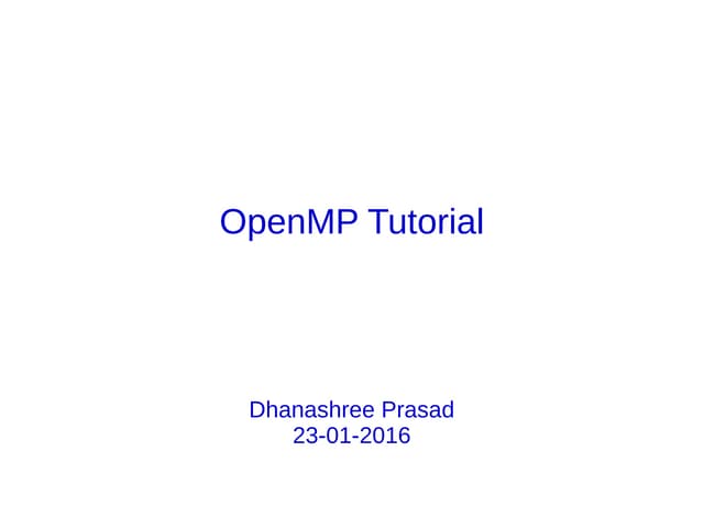 Openmp Tutorial For Beginners Pdf Programming Languages Computing