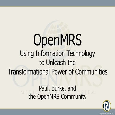 OpenMRS Transformation | PPT