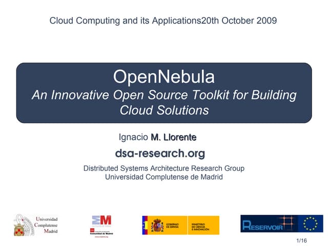 Open Nebula An Innovative Open Source Toolkit For Building Cloud