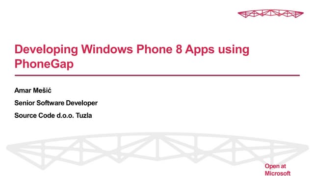 Developing Windows Phone 8 Apps Using Phonegap Ppt