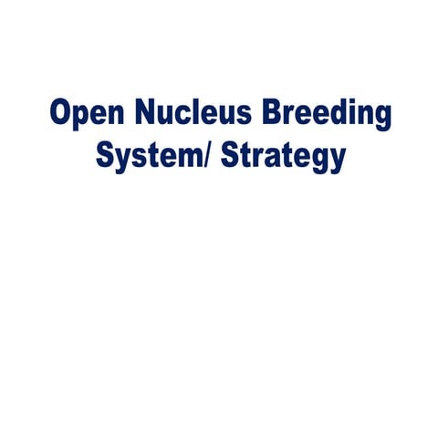 Open Nucleus Breeding System (ONBS) | PDF