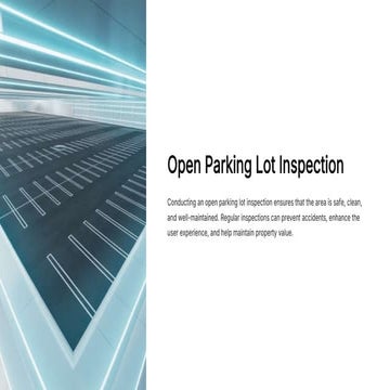 Open Parking Lot Inspection with eAuditor Audits & inspections | PDF
