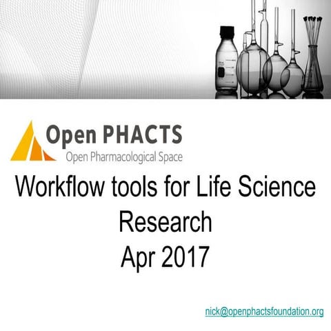 Open PHACTS April 2017 Science webinar Workflow tools | PPT
