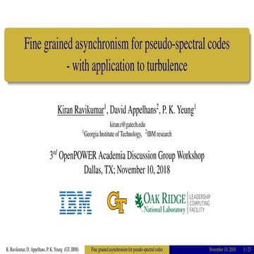Fine Grained Asynchronism For Pseudo Spectral Codes With Application 9343