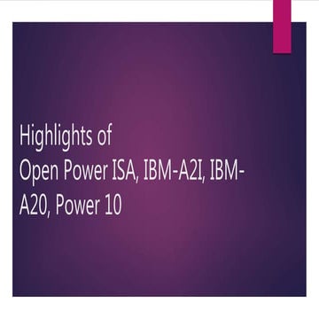 Open POWER Cores and ISA | PPTX