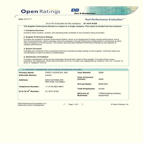 Open Ratings FLI | PDF