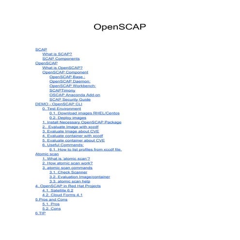 Openscap Overviewsecurity Scanning For Docker Image And Container Pdf