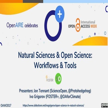 Open science in Natural Sciences: Workflows and Tools | PPT