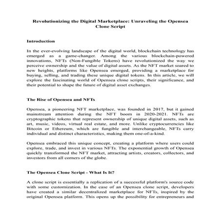 Opensea Clone Script Pdf