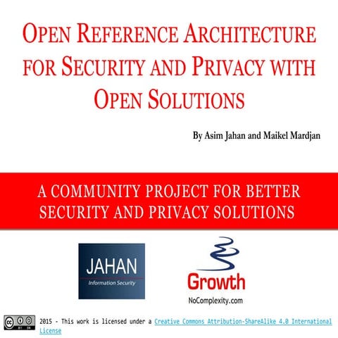 Open Security and Privacy Reference Architecture | PPT