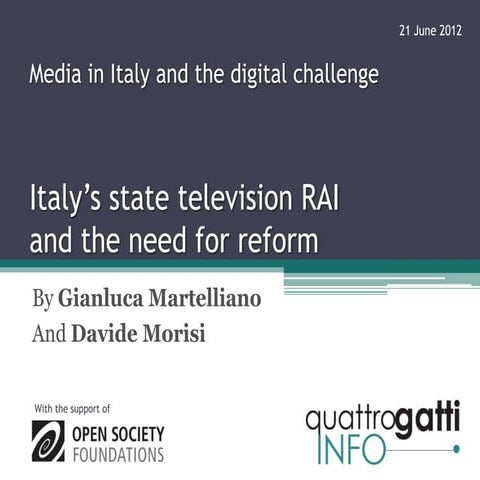 Italy's state television RAI and the need for reform | PPTX | Media ...
