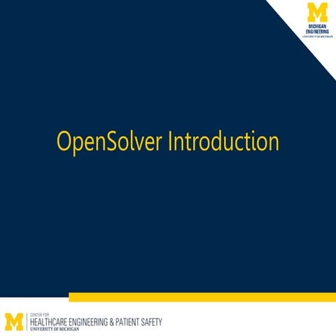 OpenSolver-Installation open solver jsntalletion | PPTX