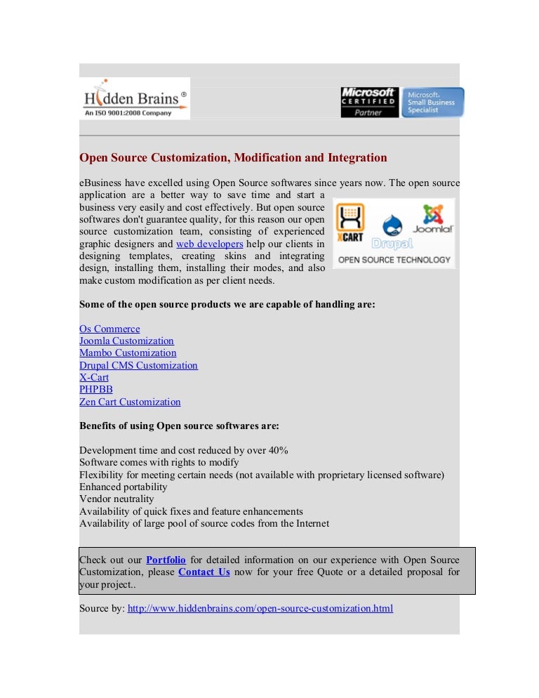 Open Source Customization Modification And Integration
