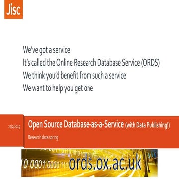 Open source database as a service (with data publishing) | PDF