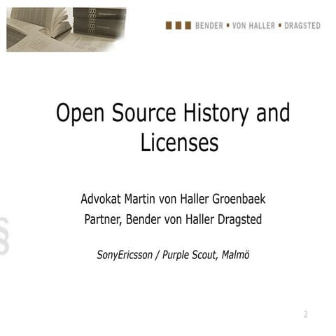Open Source History And Licenses (15 04 2009) | PPT