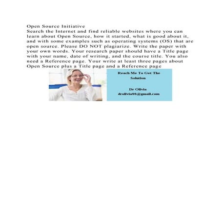 Open Source InitiativeSearch the Internet and find reliable websit.docx