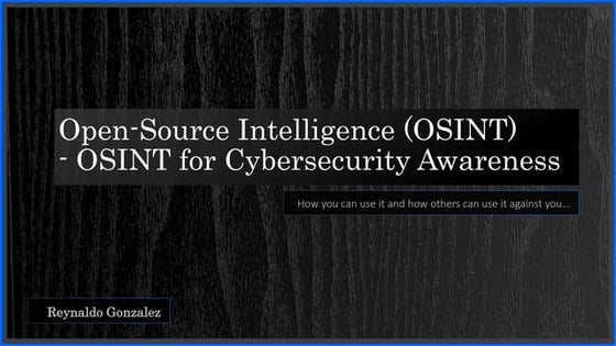 Osint Open Source Intelligence Ppt