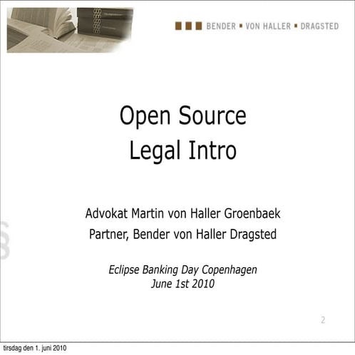 Open source legal intro (01-06-2009) | PPT
