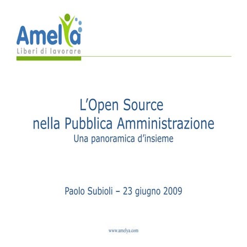 L'Open Source nella Pubblica Amministrazione | PPT