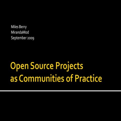 Open Source Projects as CoP | PPT