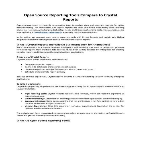 Open Source Reporting Tools Compare to Crystal Reports.pdf