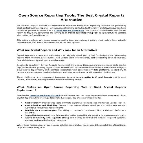 Open Source Reporting Tools The Best Crystal Reports Alternative.pdf
