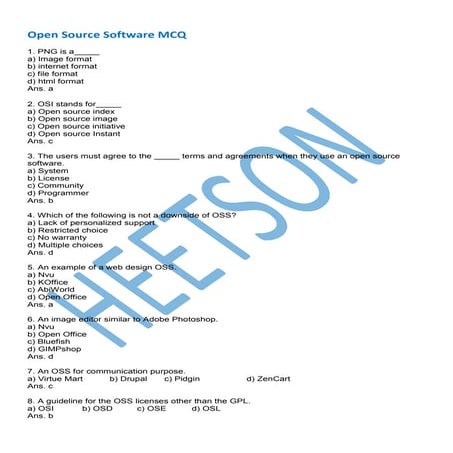 Open Source Software Important Questions | PDF