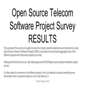 Open source telecom software project survey results 2019 | PPTX ...
