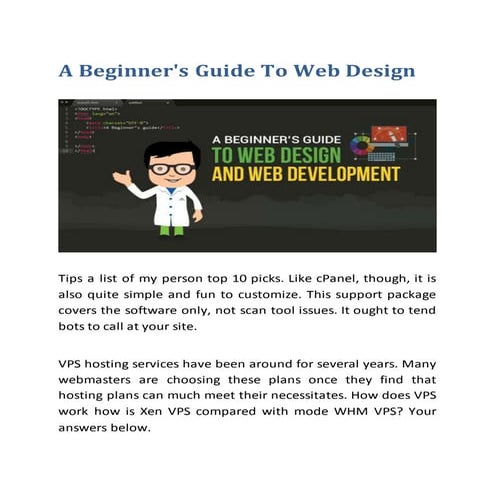 A Beginner's Guide To Web Design | DOCX