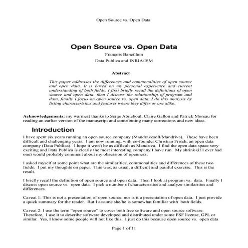 Open source vs. open data | PDF