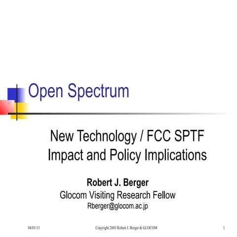 Open spectrum | PPT