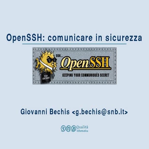 Openssh: comunicare in sicurezza | PDF