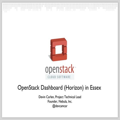 OpenStack Dashboard Folsom Roadmap | PPT
