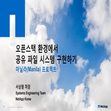 Openstack day manila_netapp | PDF