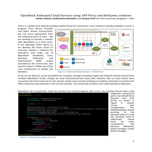 OpenStack Federated Cloud Services using API-Proxy and third party solutions | PDF