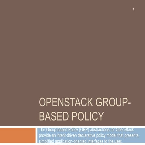 Openstack Group-Based Policy | PPTX