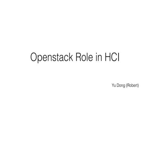 Openstack role in_hci | PDF