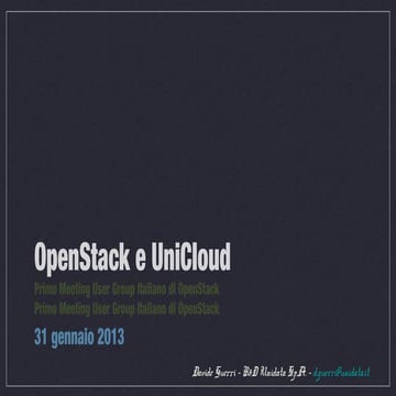 OpenStack User Group Italia | PPT | Cloud Computing | Internet