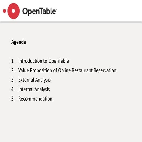 OpenTable Competitive Strategy Analysis | PPTX