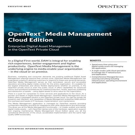 Open text media management cloud edition enterprise digital asset ...