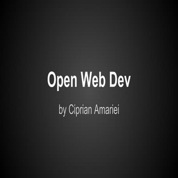 Open Web Dev | PPT