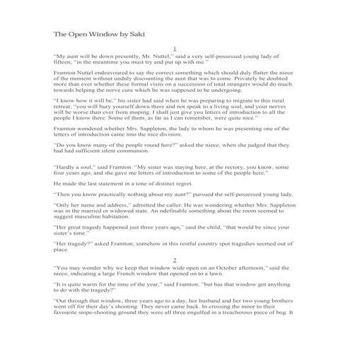 Open window saki | PDF