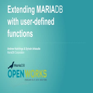 Extending Mariadb With User Defined Functions Pdf Databases 3895
