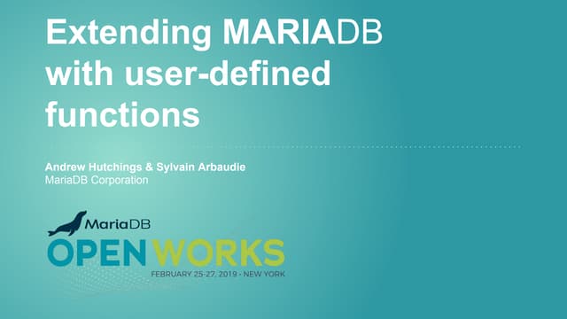 Extending Mariadb With User Defined Functions Pdf Databases 3895