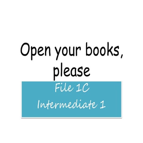 Open your books1C | PPTX | Education