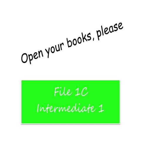 Openyourbooks1C class2 | PPT