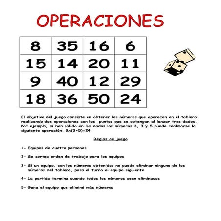 Operaciones juego 1 | DOC