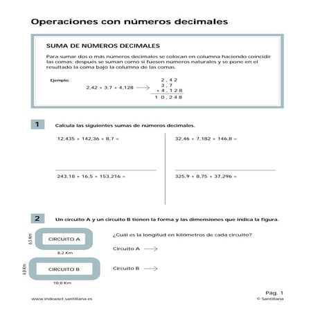 Operaciones con decimales | PDF